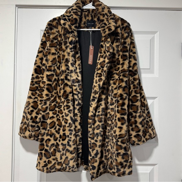 Love Tree | Jackets & Coats | Love Tree Leopard Print Faux Fur Jacket ...